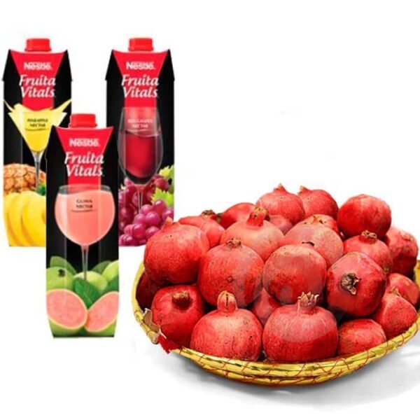 Fresh Juices with Pomegranate Basket | Send Gifts To Pakistan | Giftoo ...